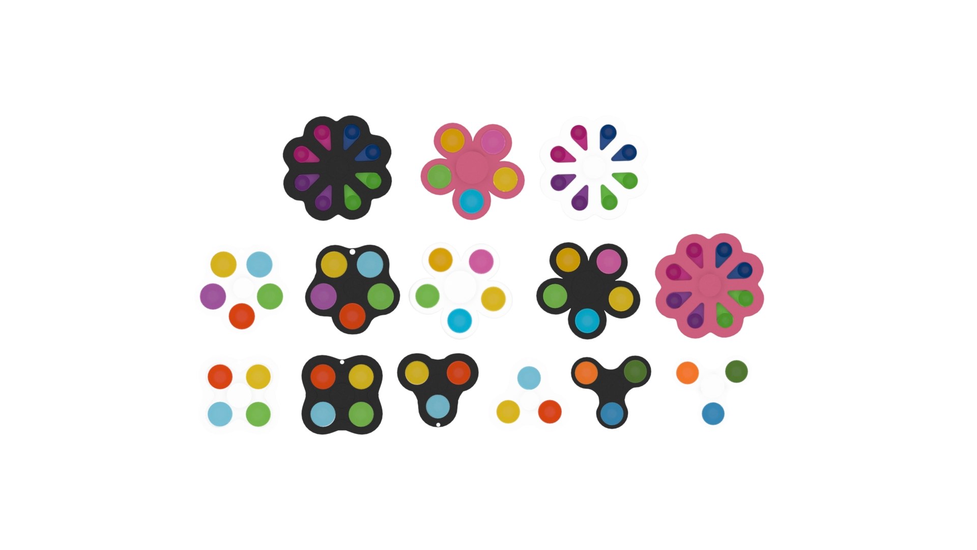 Spinner Simple Dimples Set 3D model - TurboSquid 1764757