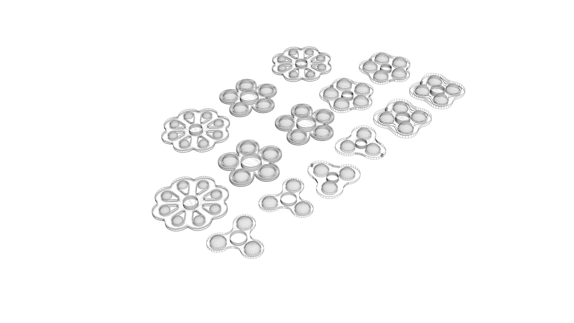 Spinner Simple Dimples Set 3D model - TurboSquid 1764757