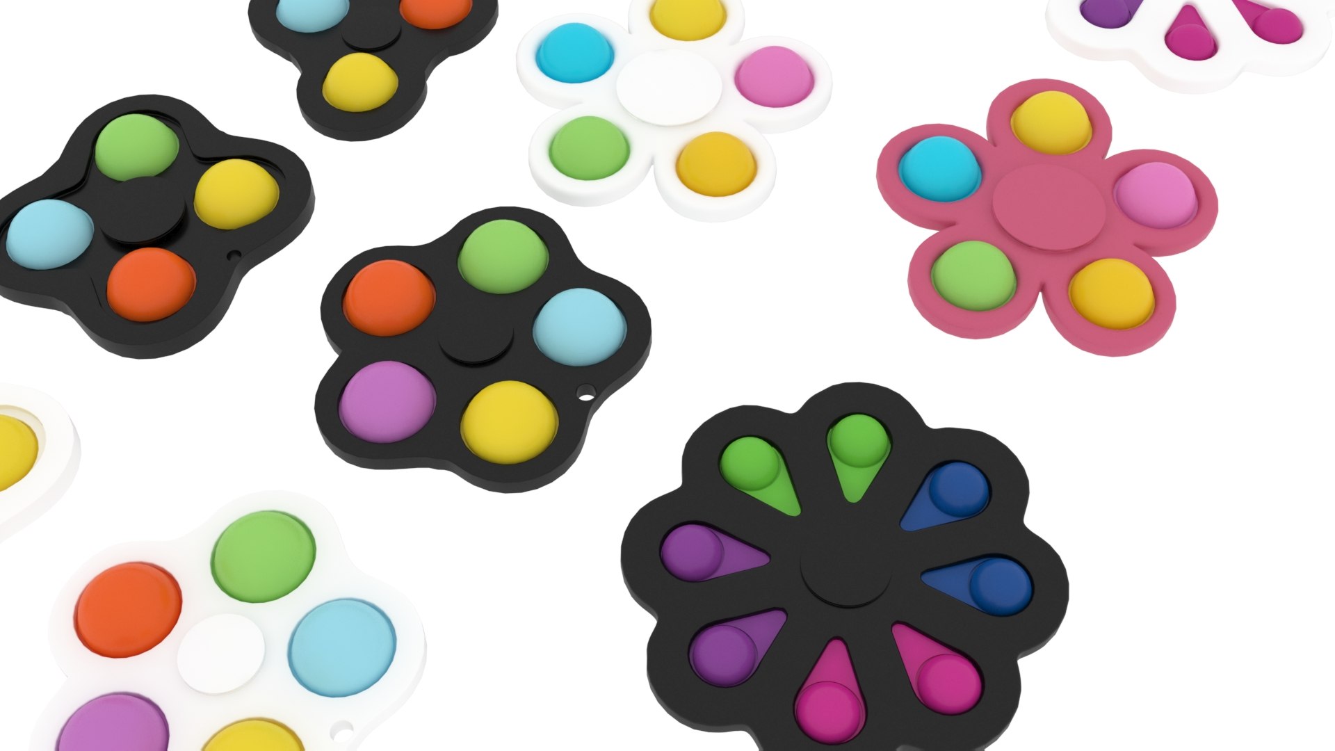 Spinner Simple Dimples Set 3D model - TurboSquid 1764757