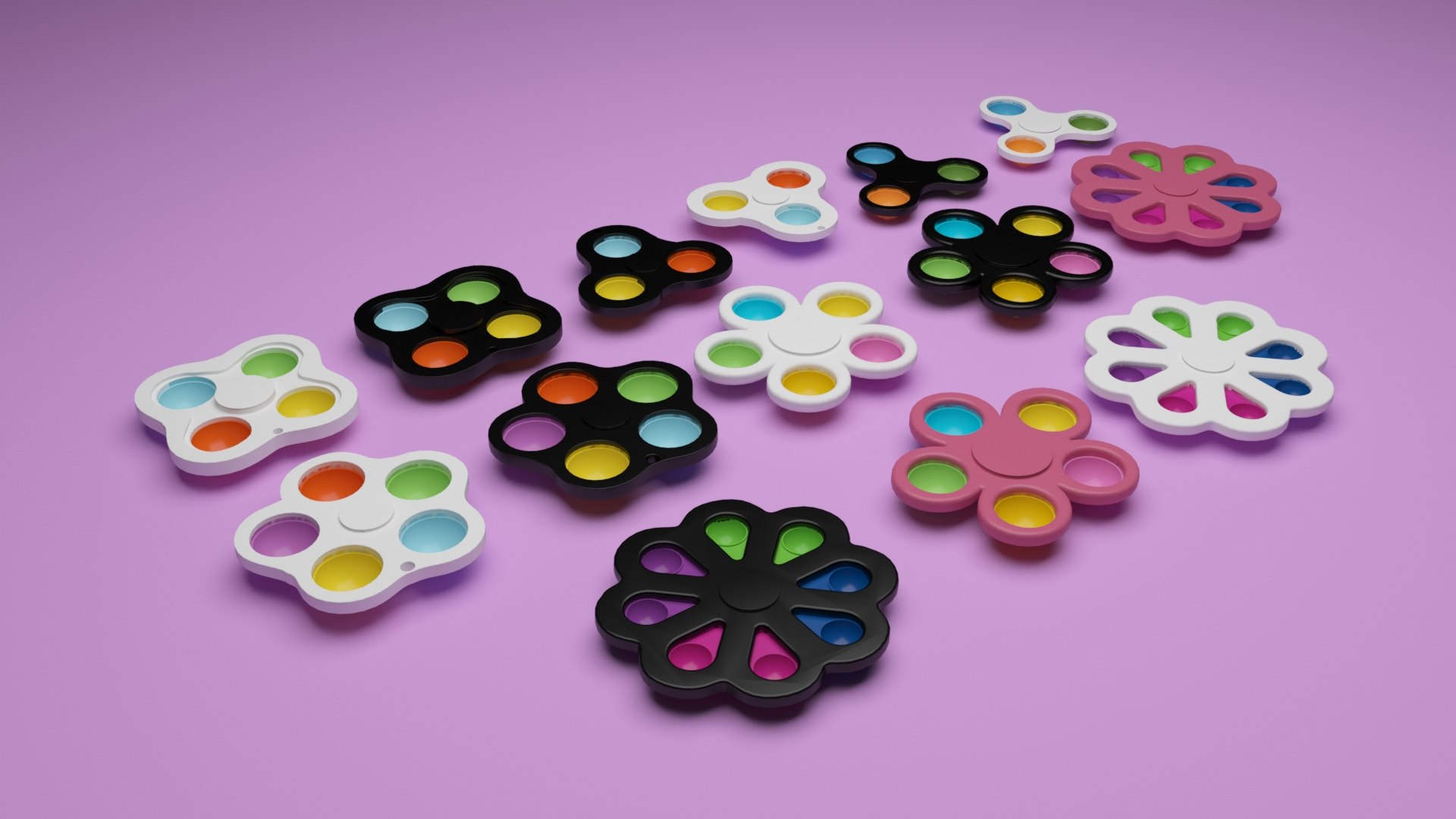 Spinner Simple Dimples Set 3D model - TurboSquid 1764757