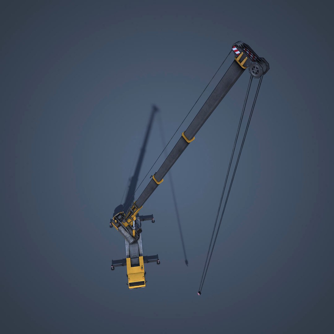 mobile crane rigged industrial 3d model