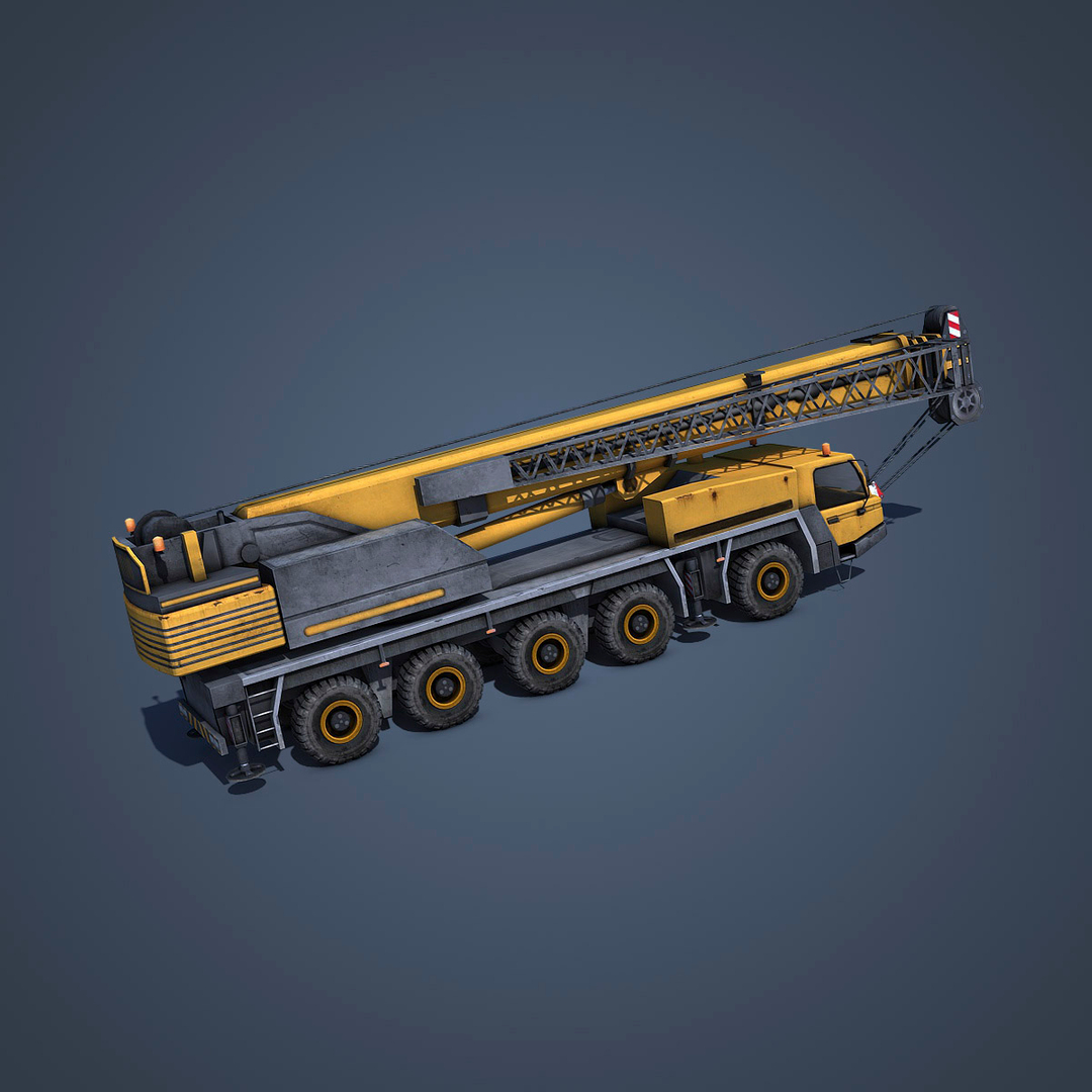 mobile crane rigged industrial 3d model
