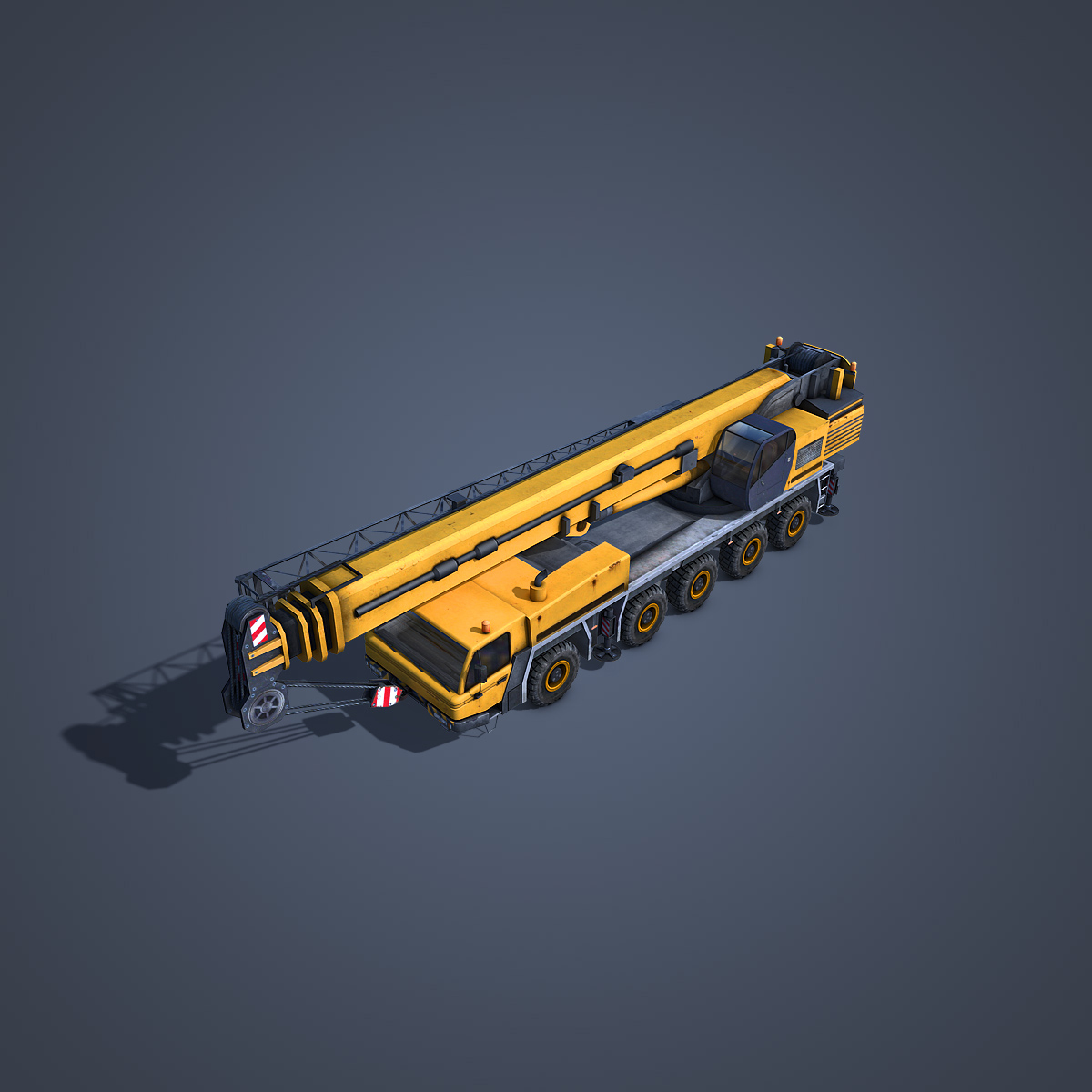 mobile crane rigged industrial 3d model