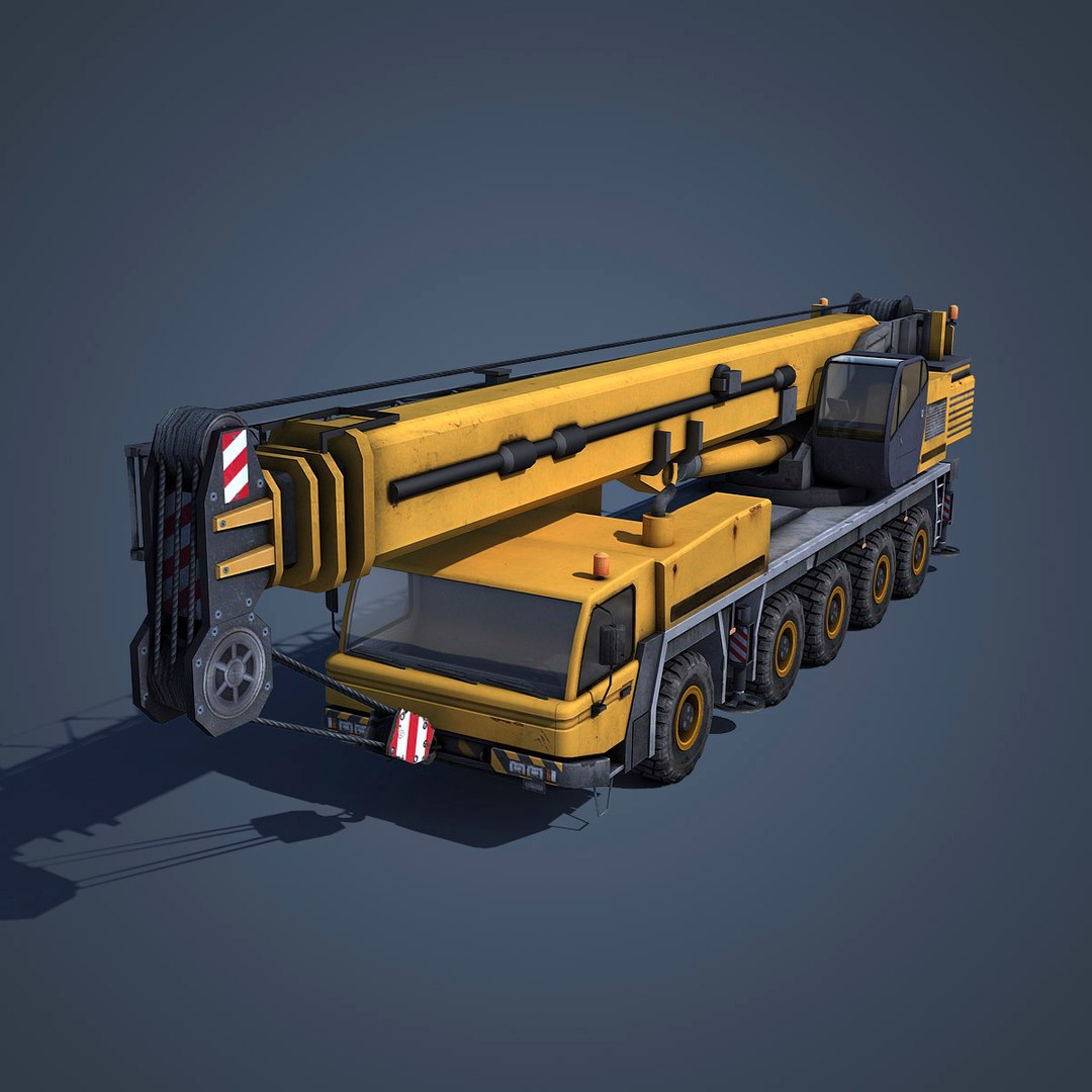 mobile crane rigged industrial 3d model