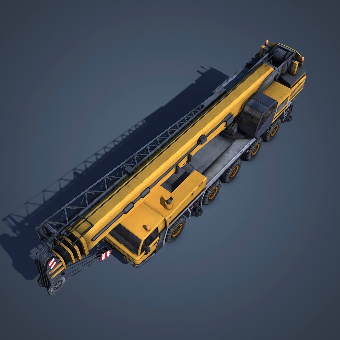 mobile crane rigged industrial 3d model