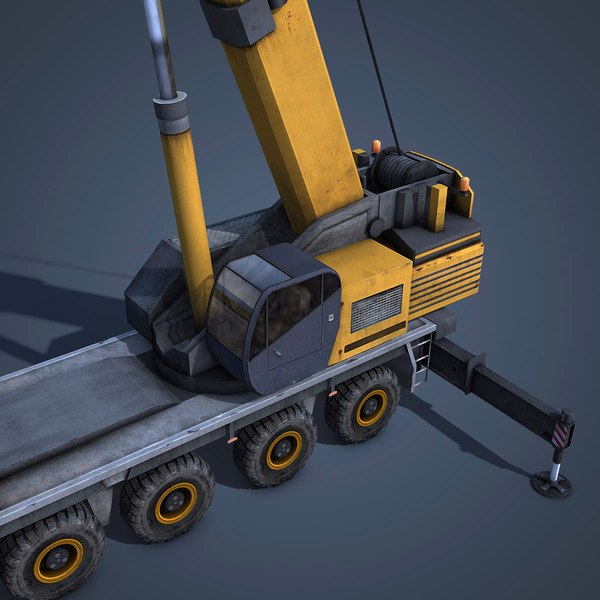 mobile crane rigged industrial 3d model