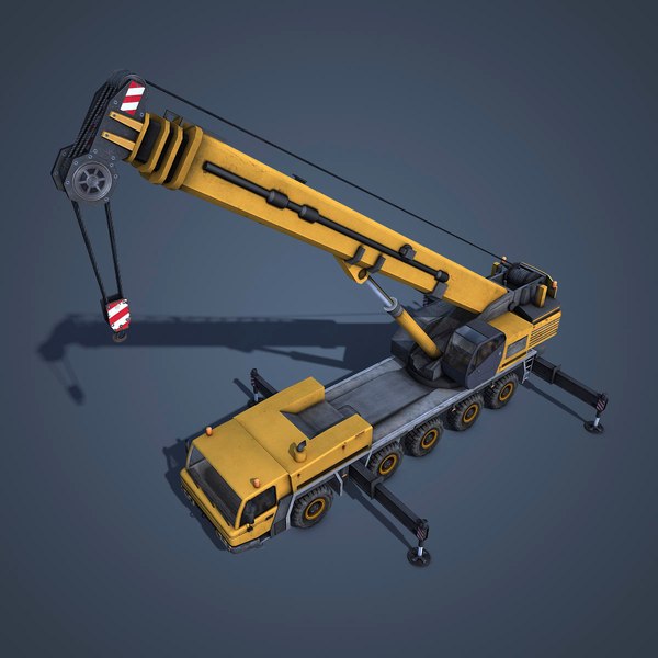 mobile crane rigged industrial 3d model