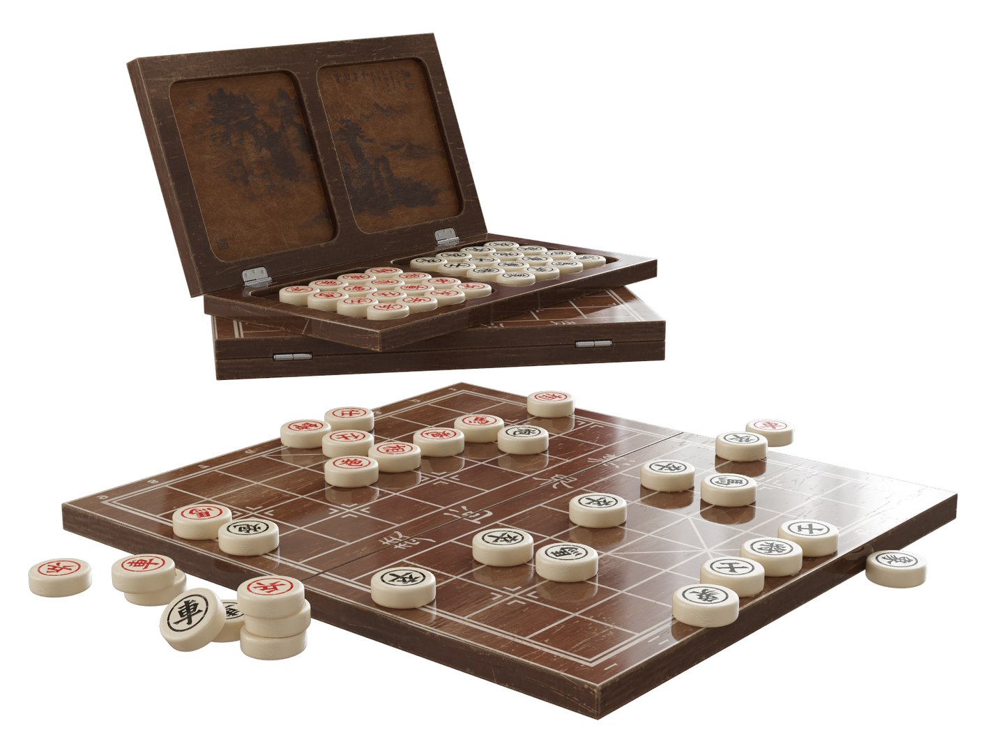 3ds Max Xiangqi Board Games