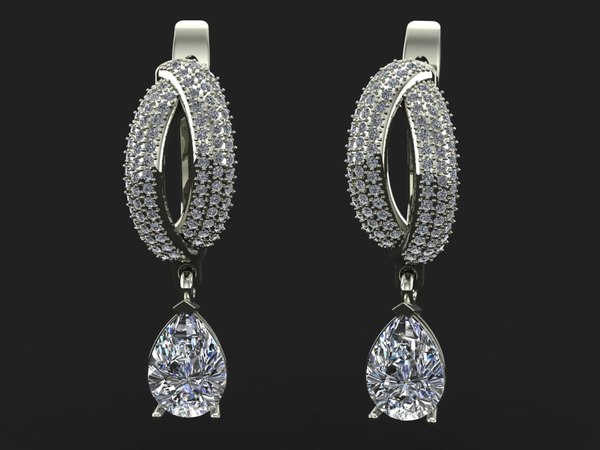 3dm earrings stone pear