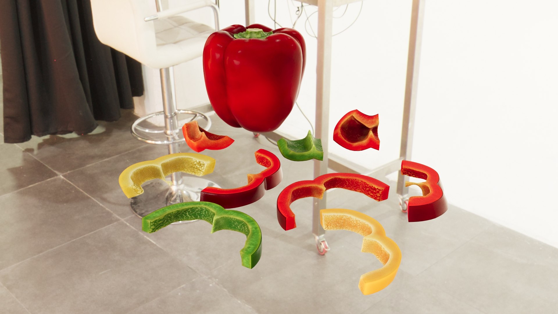 3D Model Chopped Pepper - TurboSquid 2210780