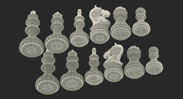 3D model wooden chess pieces figures - TurboSquid 1345746