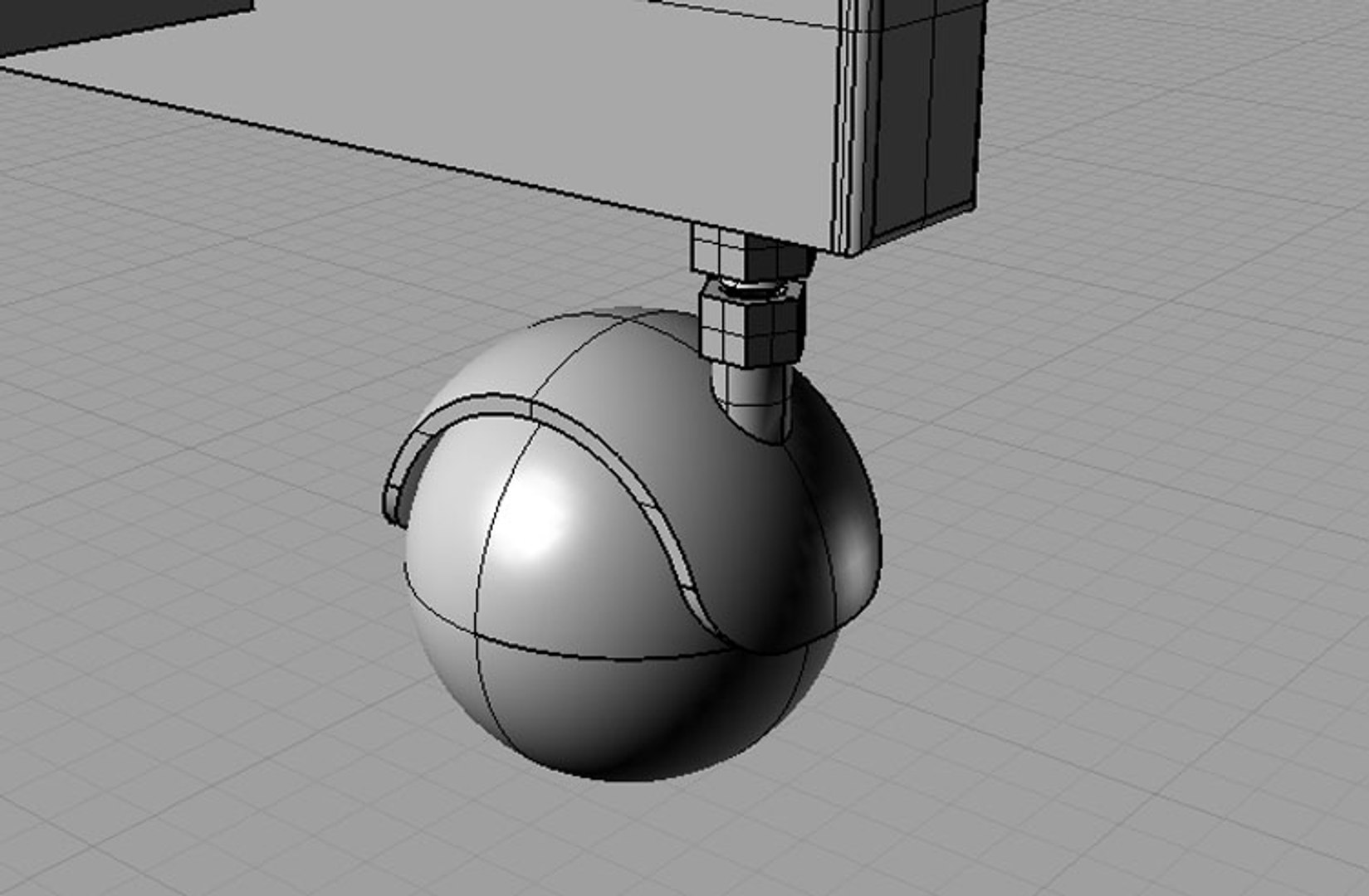 3d model computer desk castors