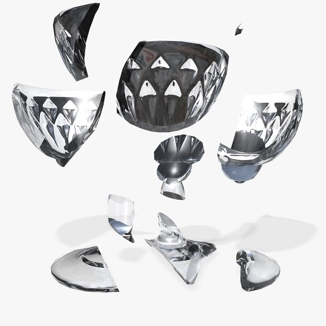 Glasses Smashed Chipped 3d Model