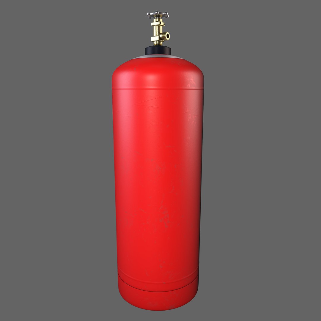 Red propane gas cylinder 3D - TurboSquid 1591205