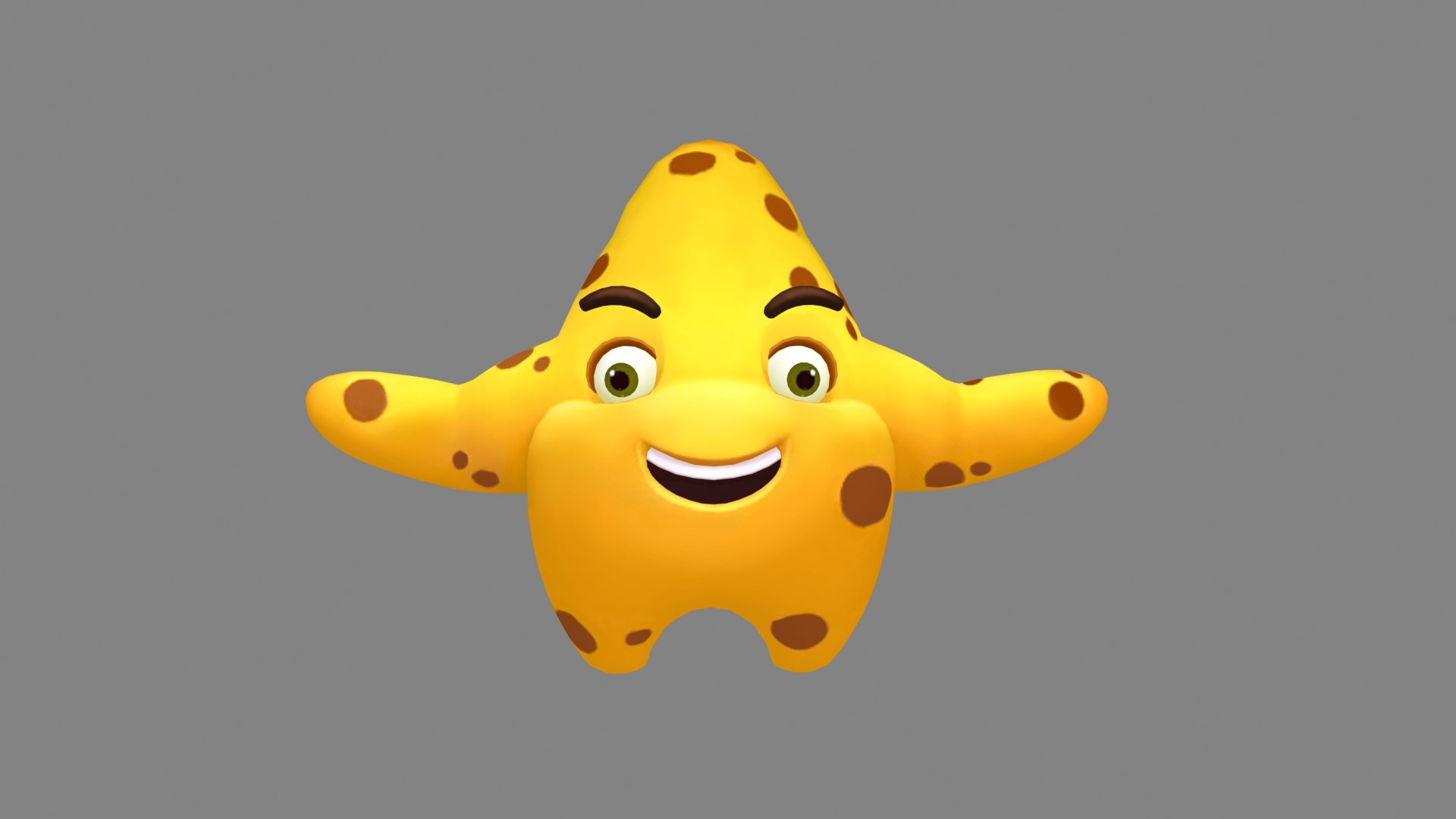 Cartoon Starfish Mascot - Sea Monster Model - TurboSquid 2267860