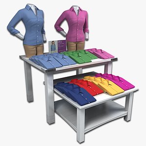 3d Clothing Rack Mens T-shirts Model