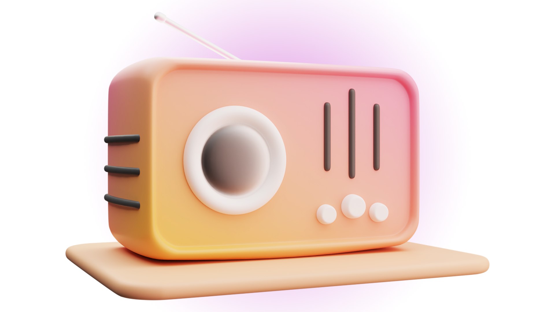 3D Cartoon Summer Radio Model - TurboSquid 1726604