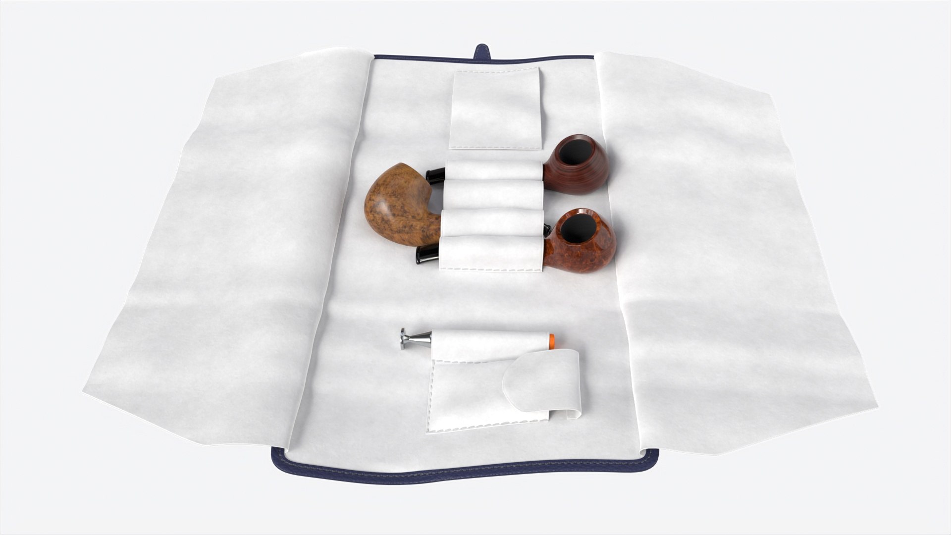 3D Smoking Pipe Travel Bag Leather Unfolded model - TurboSquid 2073840