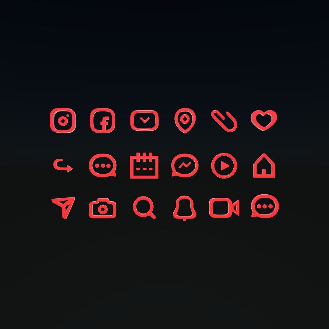 Icons 3D Model Model - TurboSquid 2341361