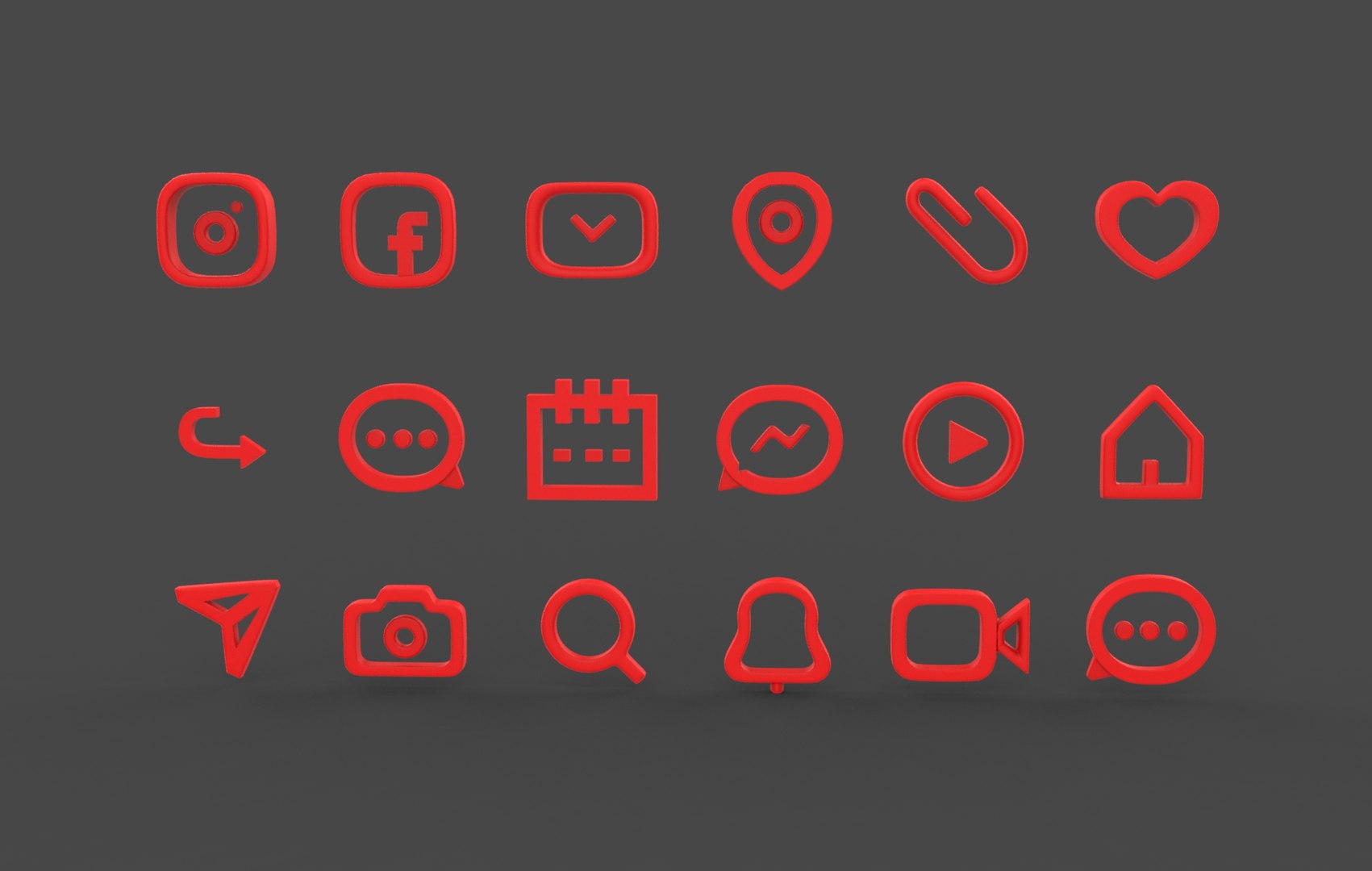 Icons 3D Model Model - TurboSquid 2341361