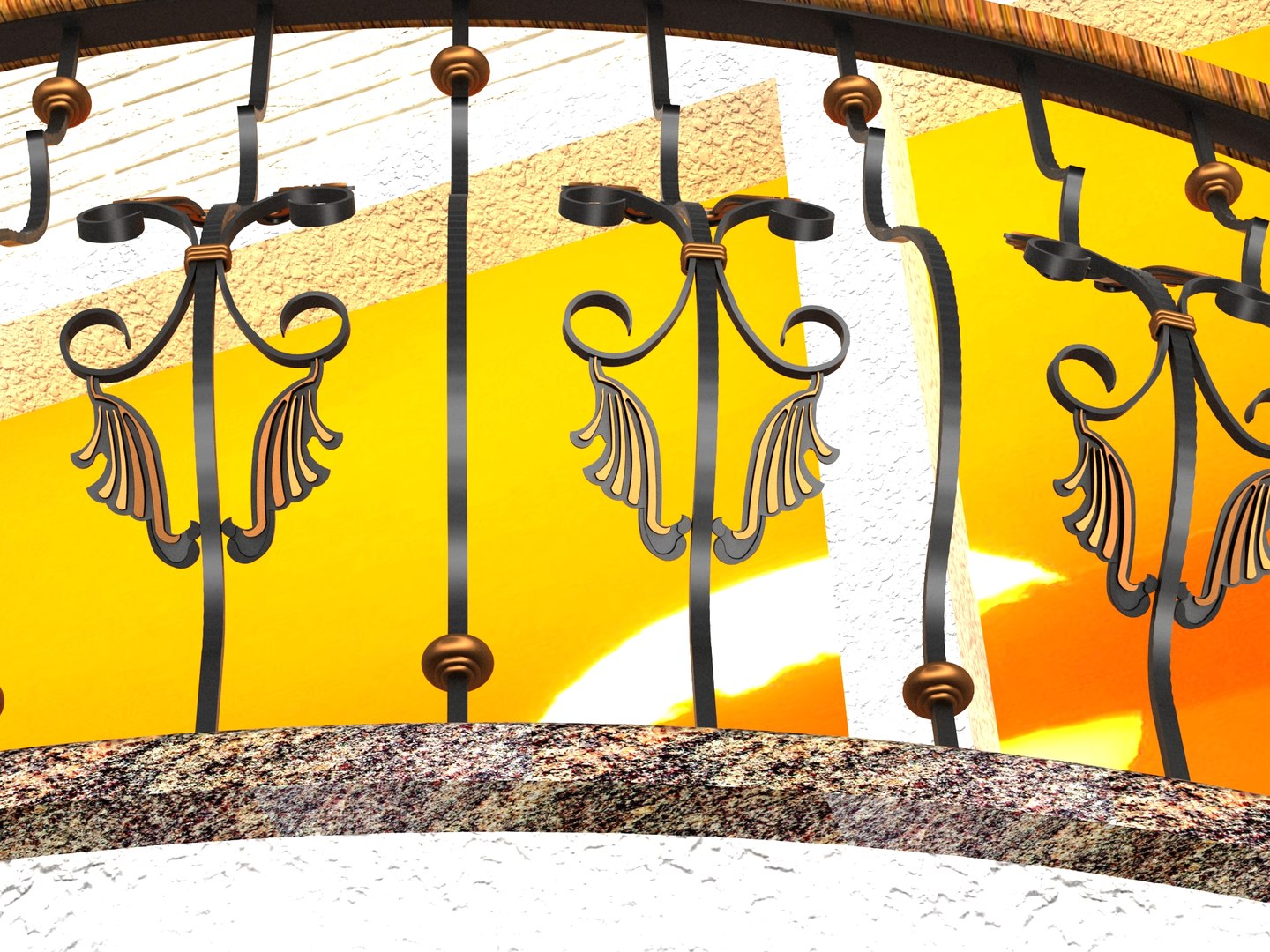 3d 3ds Balcony Balcon