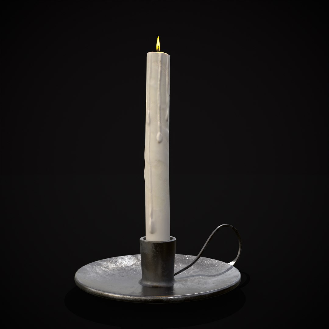 3D Tall Iron Chamberstick - TurboSquid 2097344