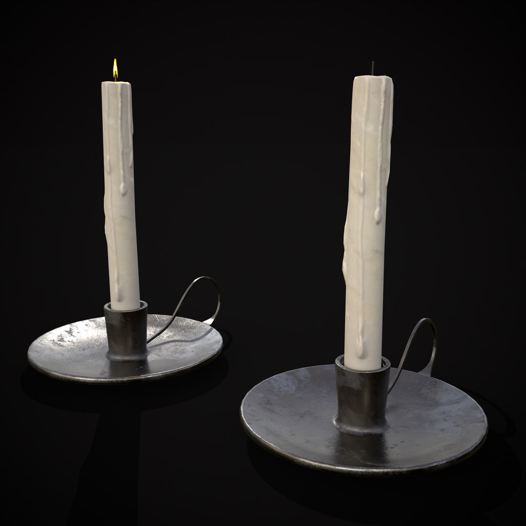 3D Tall Iron Chamberstick - TurboSquid 2097344