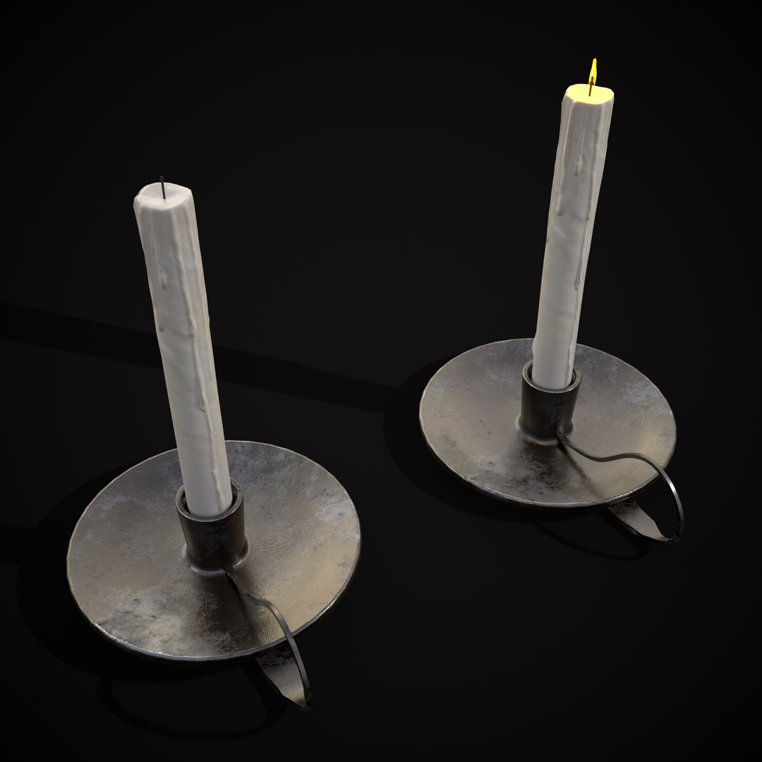 3D Tall Iron Chamberstick - TurboSquid 2097344