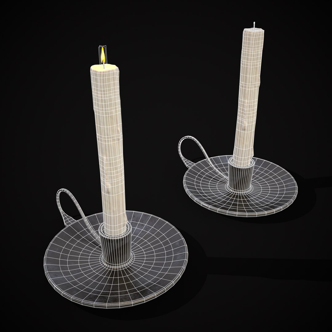 3D Tall Iron Chamberstick - TurboSquid 2097344