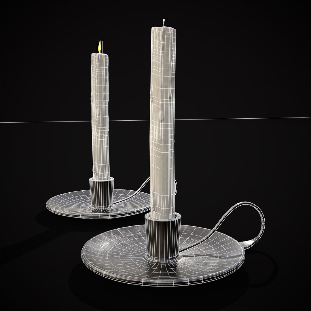 3D Tall Iron Chamberstick - TurboSquid 2097344