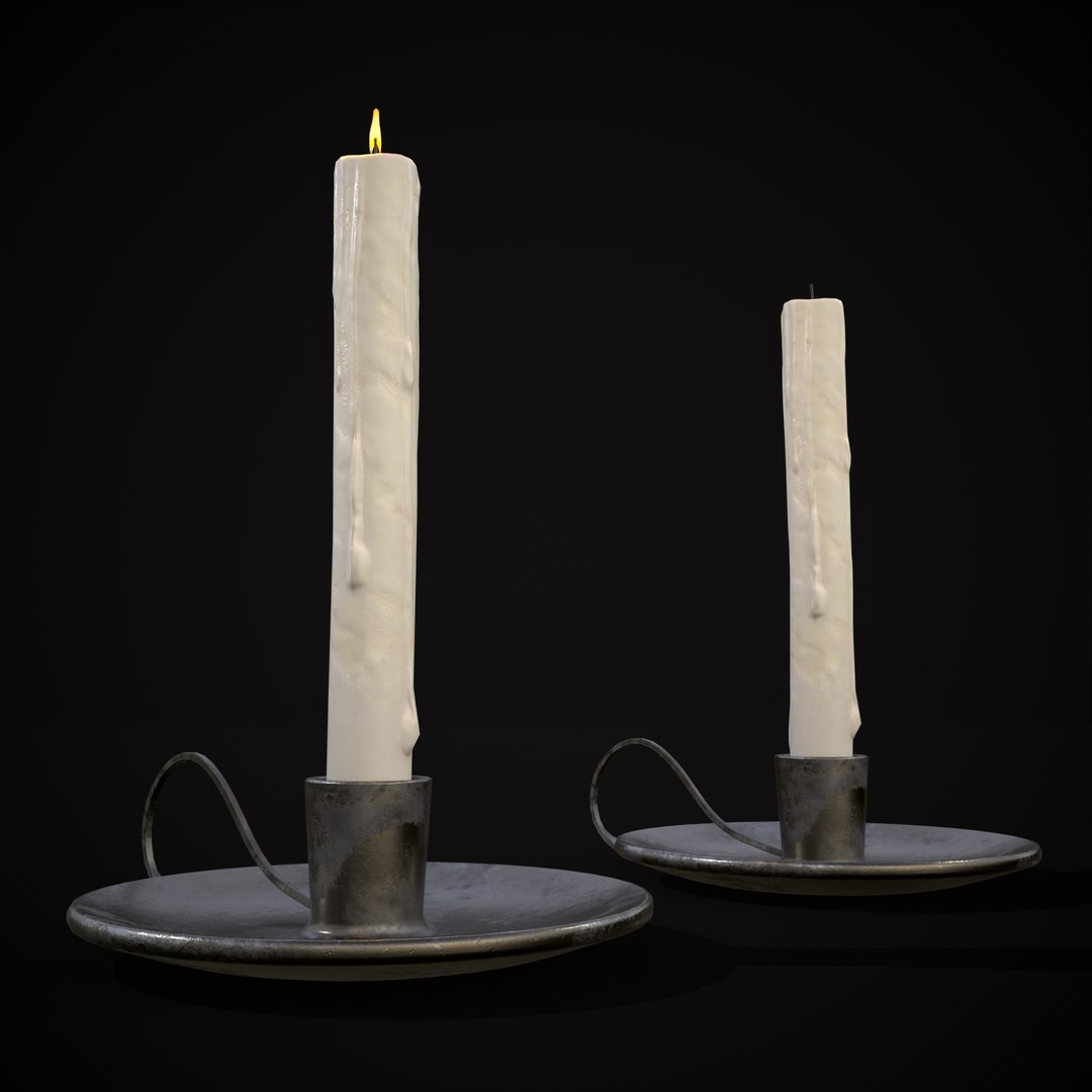 3D Tall Iron Chamberstick - TurboSquid 2097344