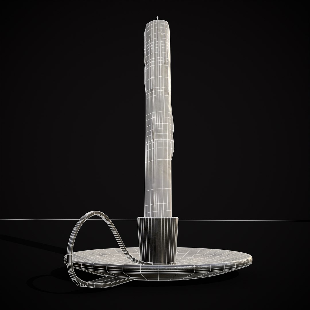 3D Tall Iron Chamberstick - TurboSquid 2097344