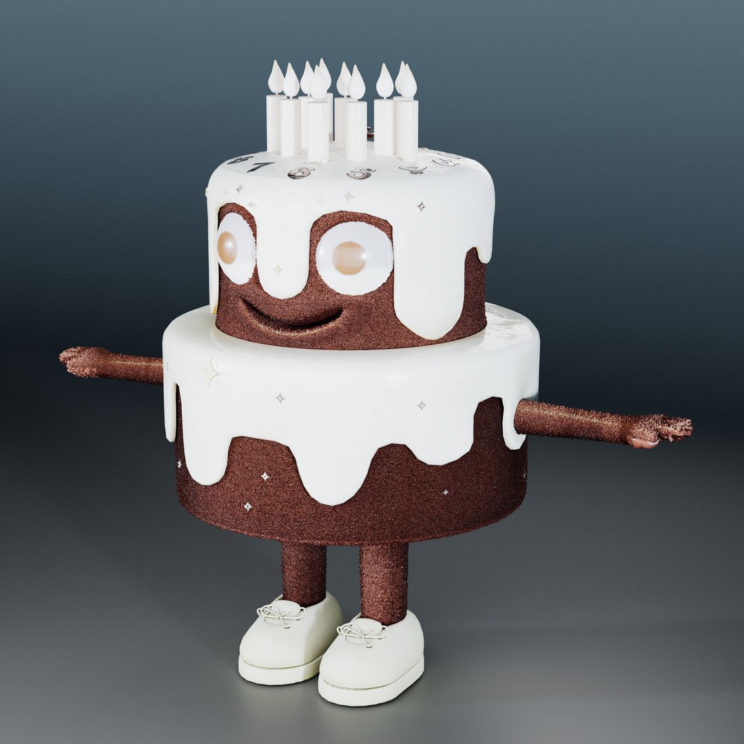 Free 3D Cartoon Cake Character 3D Model - TurboSquid 2509690