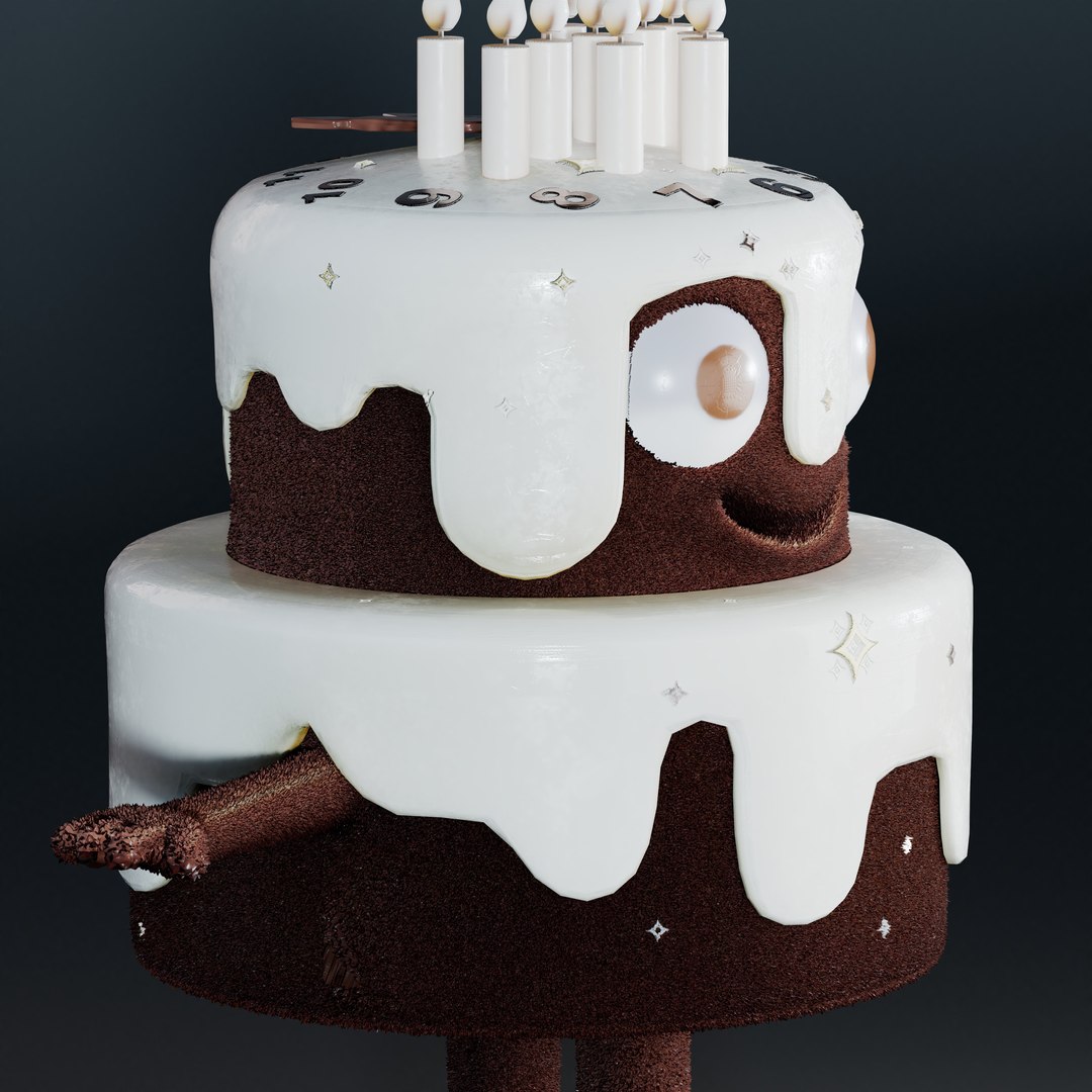 Free 3D Cartoon Cake Character 3D Model - TurboSquid 2509690