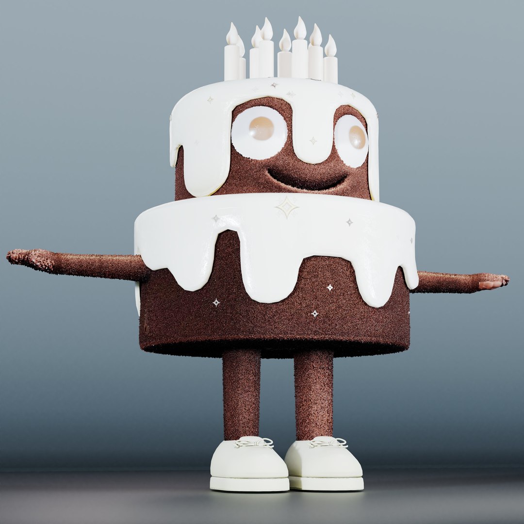 Free 3D Cartoon Cake Character 3D Model - TurboSquid 2509690