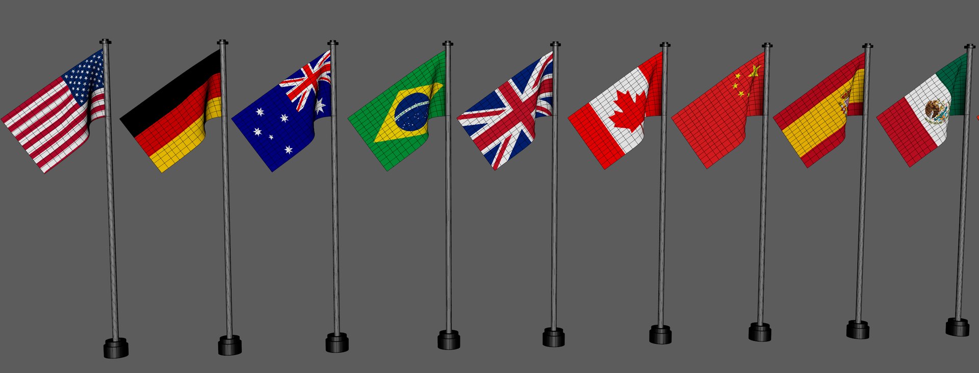 Flag Countries 3D Model - TurboSquid 1252568