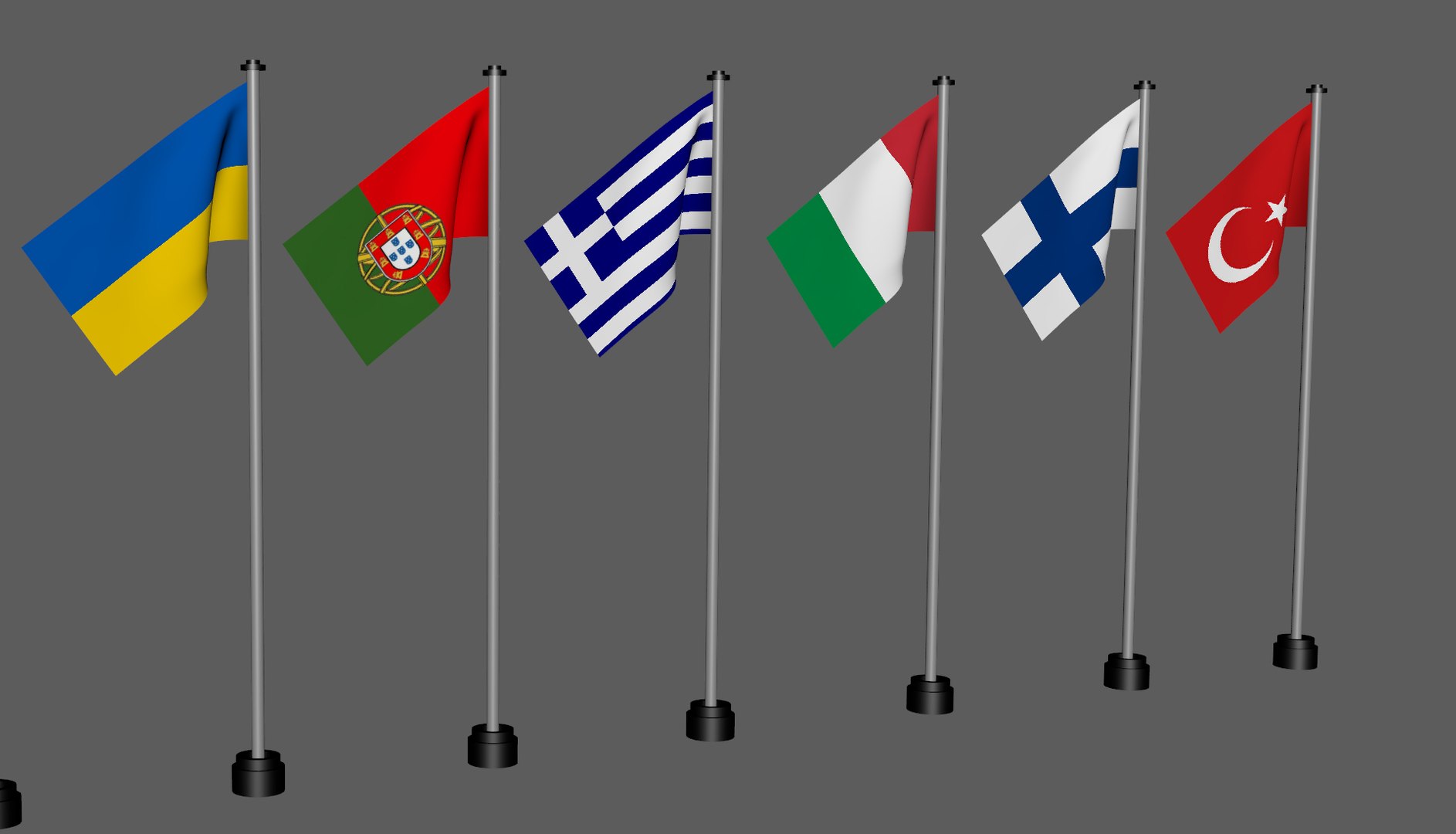 Flag Countries 3D Model - TurboSquid 1252568