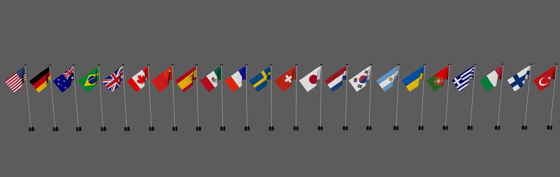 Flag Countries 3D Model - TurboSquid 1252568