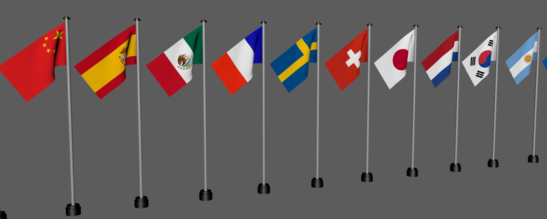 Flag Countries 3D Model - TurboSquid 1252568