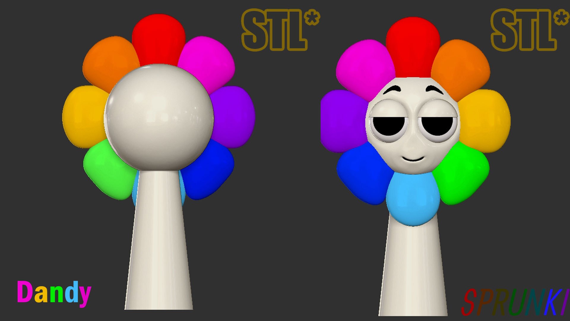 Sprunki Incredibox Dandy World STL 3D キャラクター ファンアート3Dモデル - TurboSquid ...