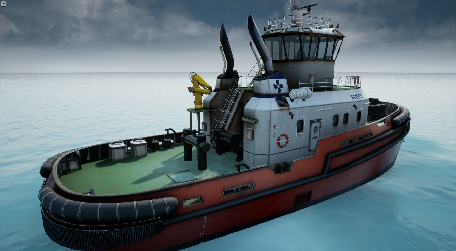 Tug Ship Tugboat - low poly 3D model - TurboSquid 2001620
