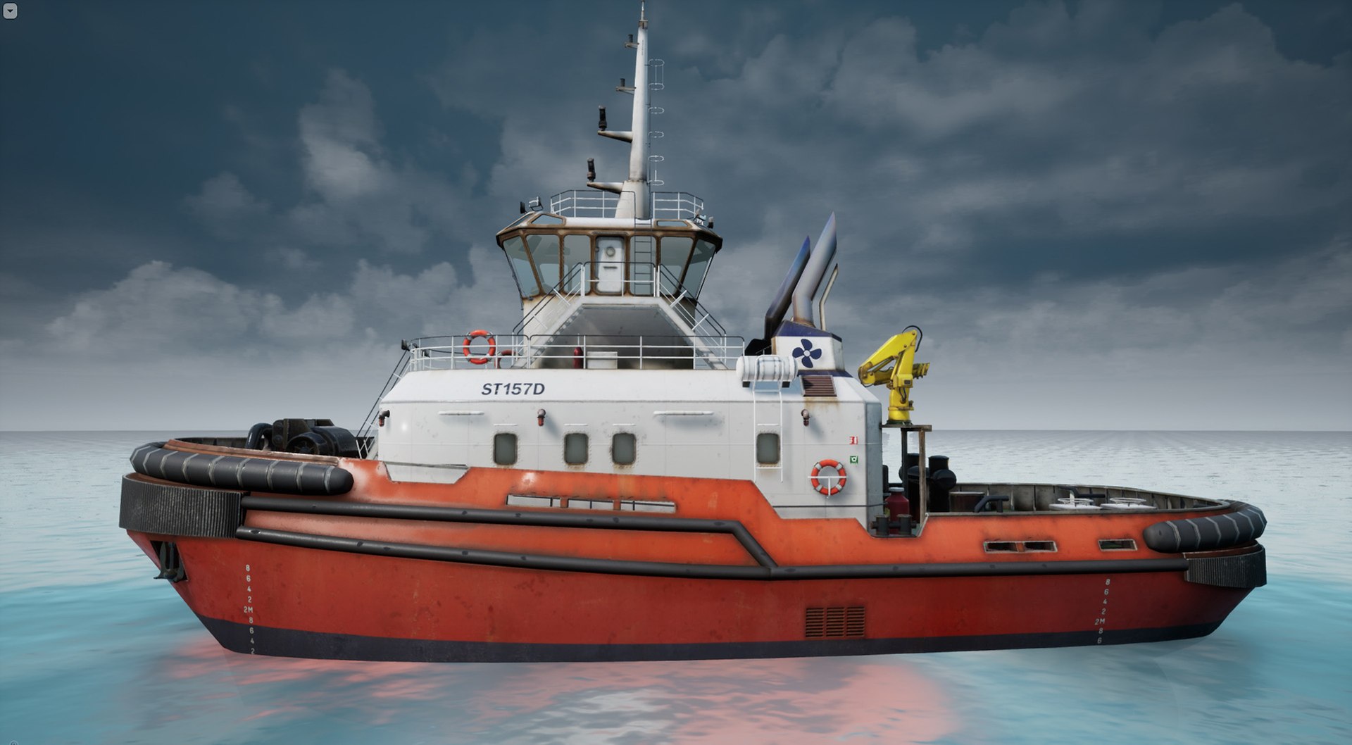 Tug Ship Tugboat - low poly 3D model - TurboSquid 2001620