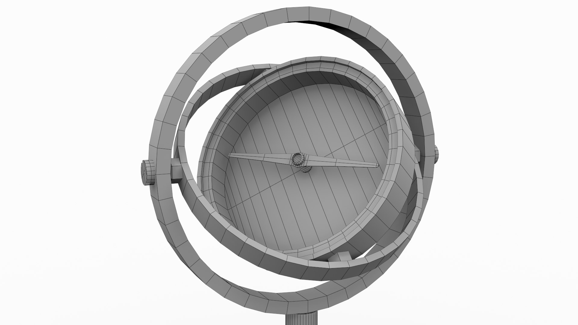 3D Antique Brass Gyroscopic Compass - TurboSquid 2160009