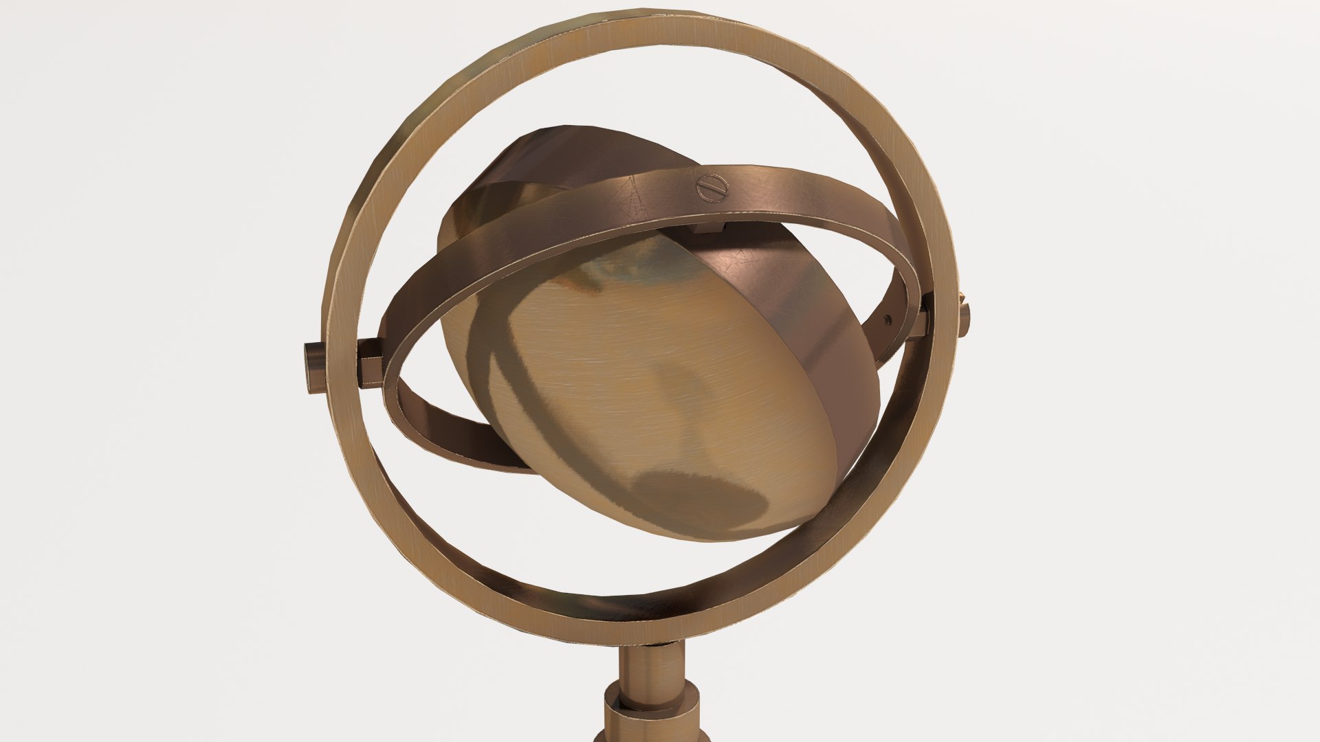 3D Antique Brass Gyroscopic Compass - TurboSquid 2160009