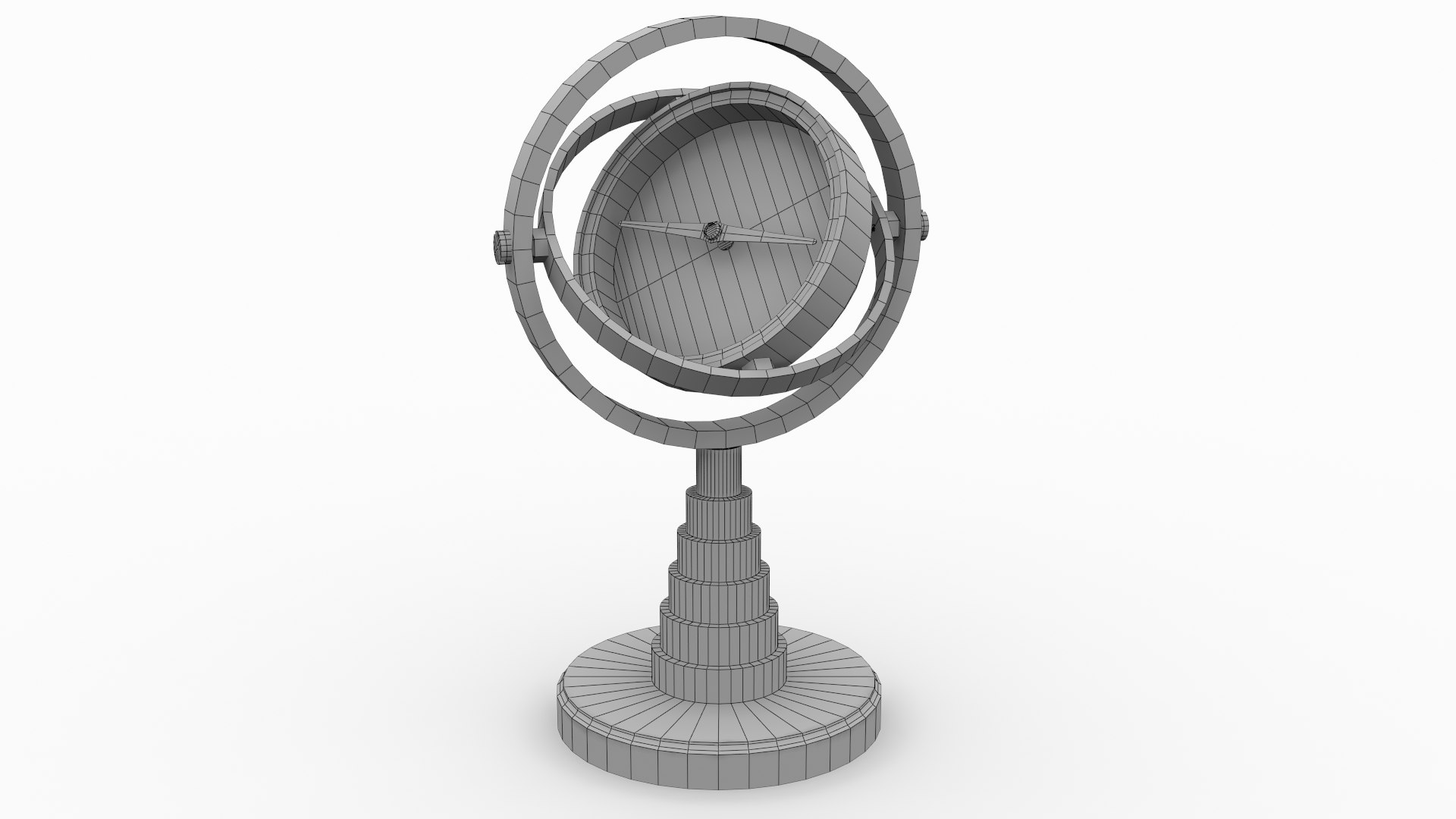 3D Antique Brass Gyroscopic Compass - TurboSquid 2160009