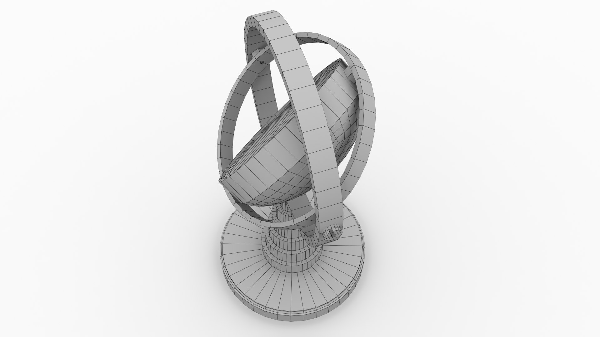 3D Antique Brass Gyroscopic Compass - TurboSquid 2160009