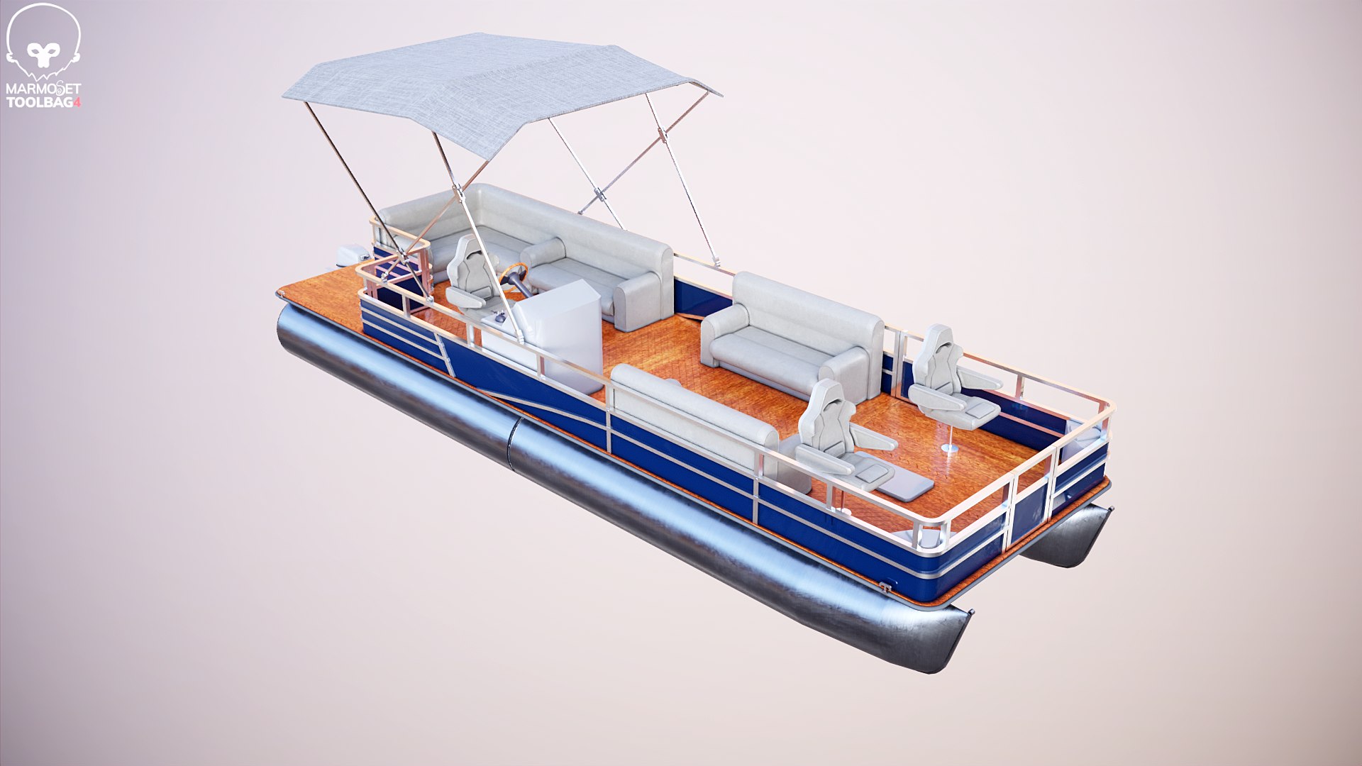 3D Model Pontoon Boat - TurboSquid 2181629