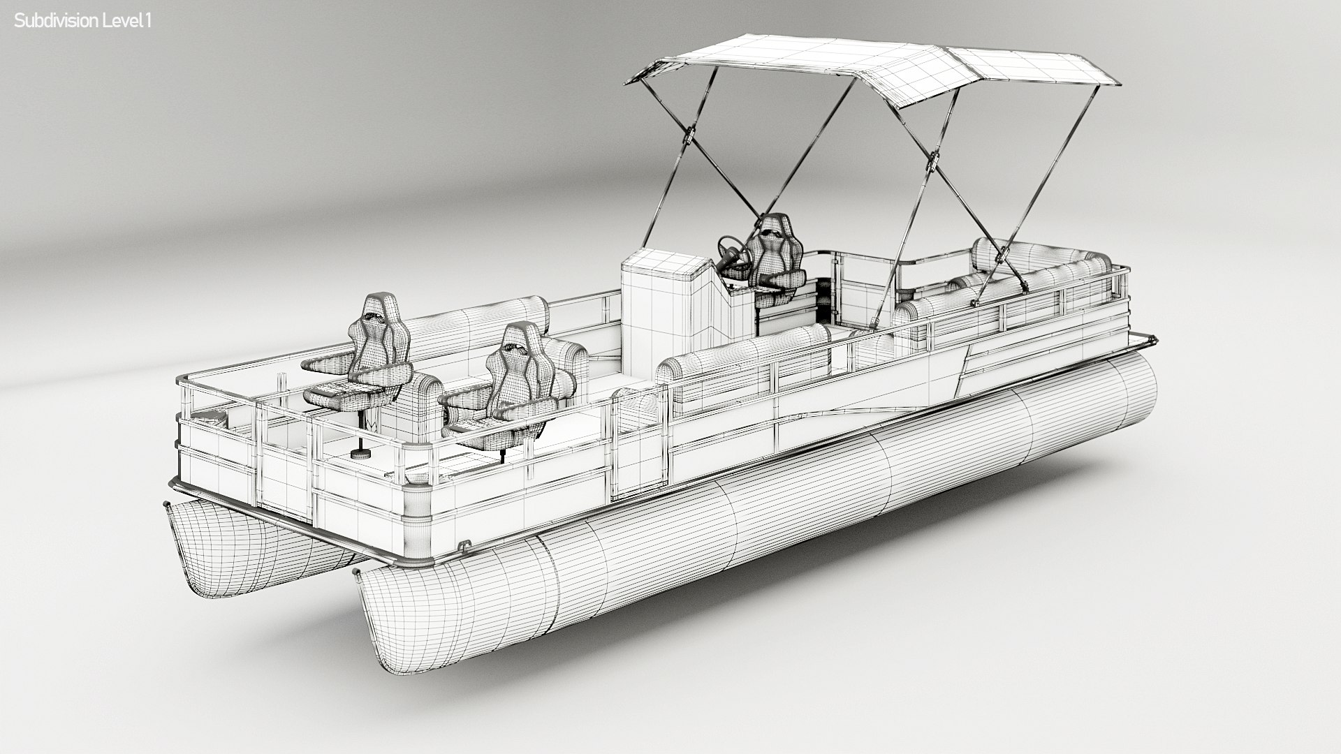 3D Model Pontoon Boat - TurboSquid 2181629