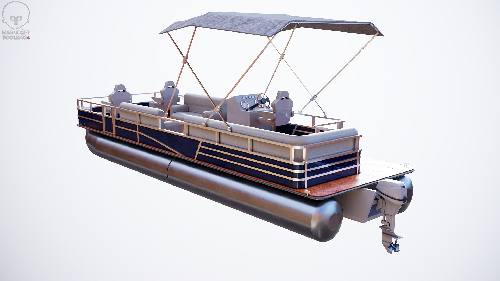 3D Model Pontoon Boat - TurboSquid 2181629