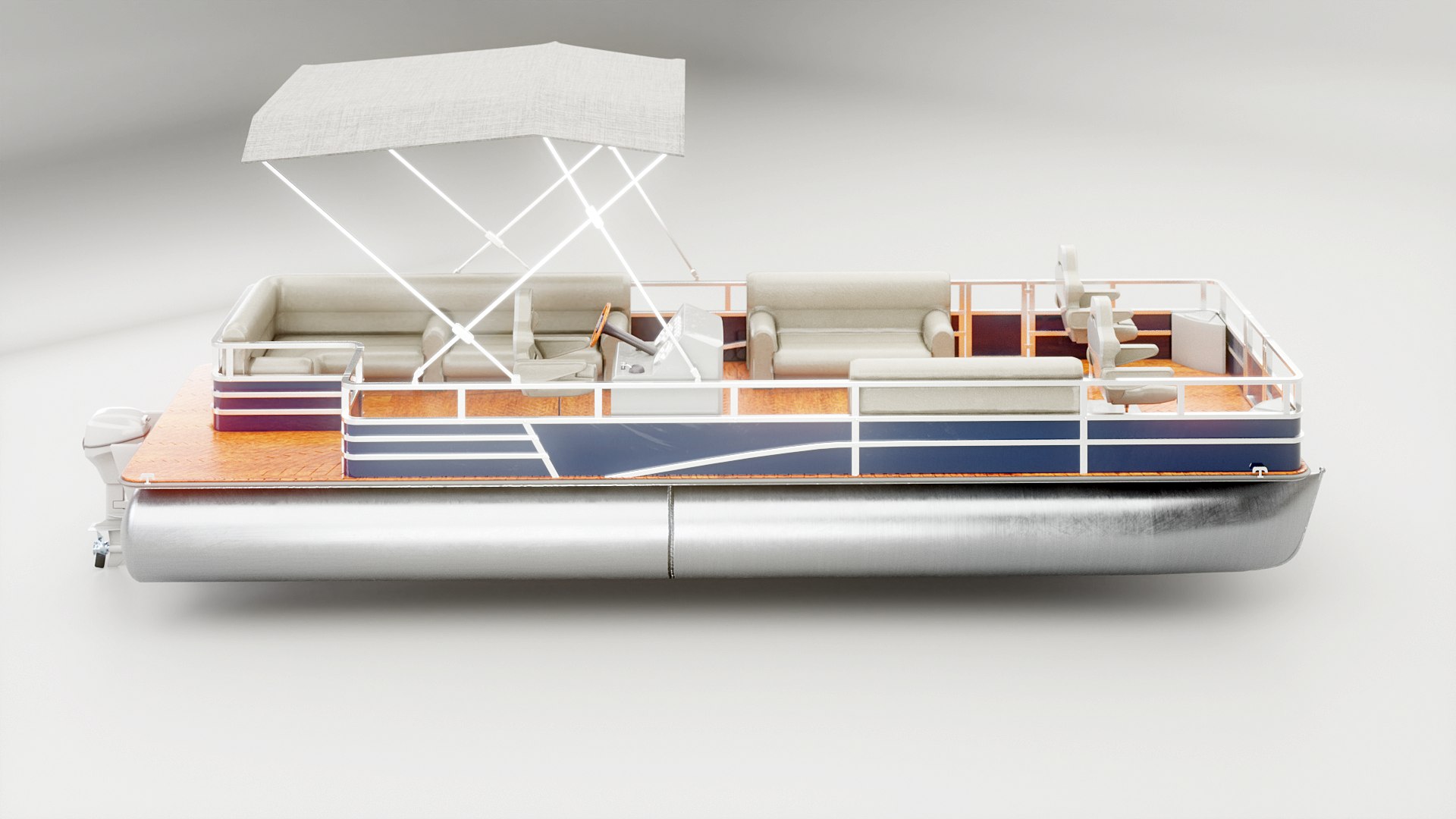 3D Model Pontoon Boat - TurboSquid 2181629